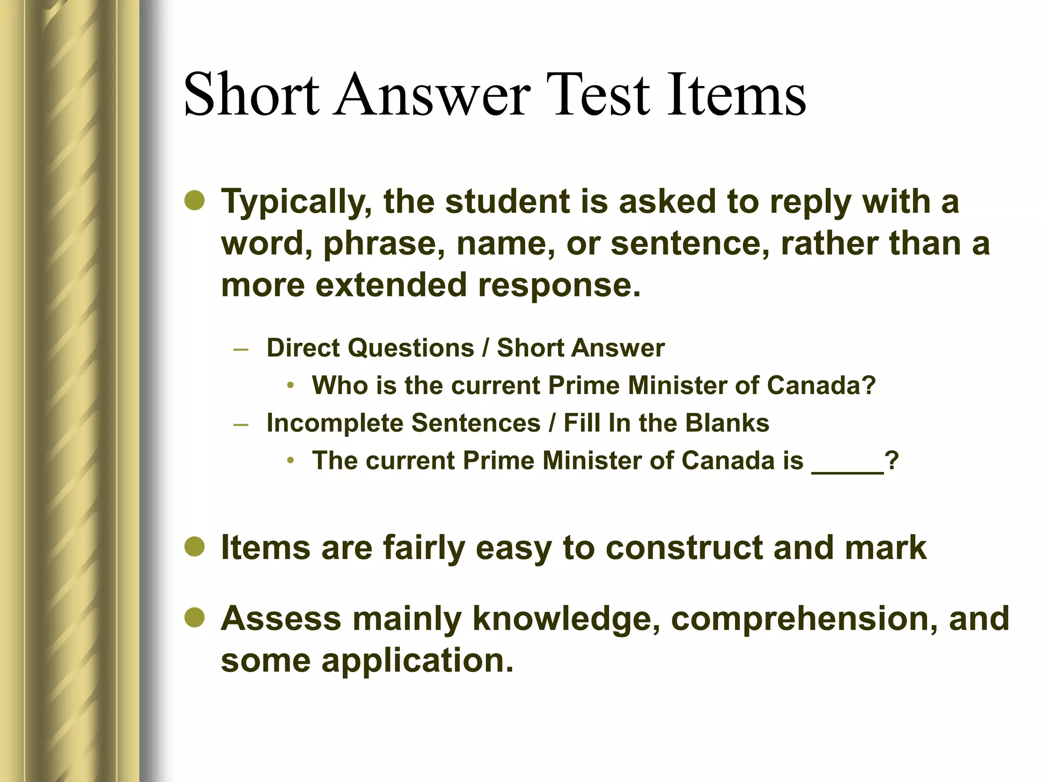 Multiple Choice Item Construction | PPT
