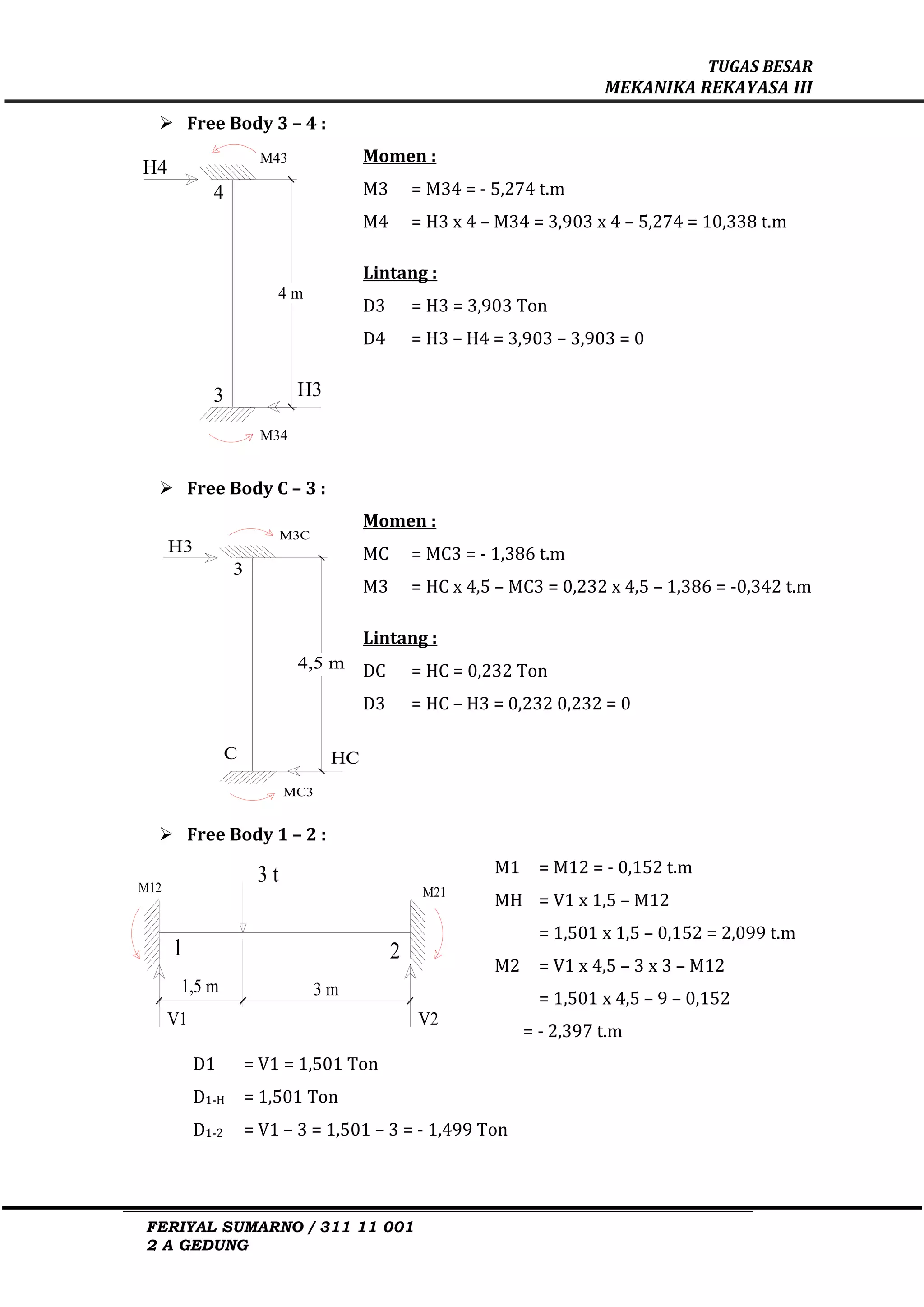 MEKANIKA REKAYASA 3 (METODE CROSS DAN METODE TAKABEYA) | PDF