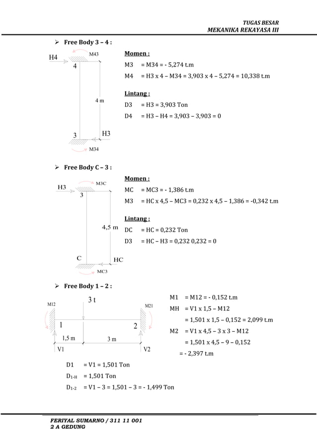 MEKANIKA REKAYASA 3 (METODE CROSS DAN METODE TAKABEYA) | PDF | Physics ...