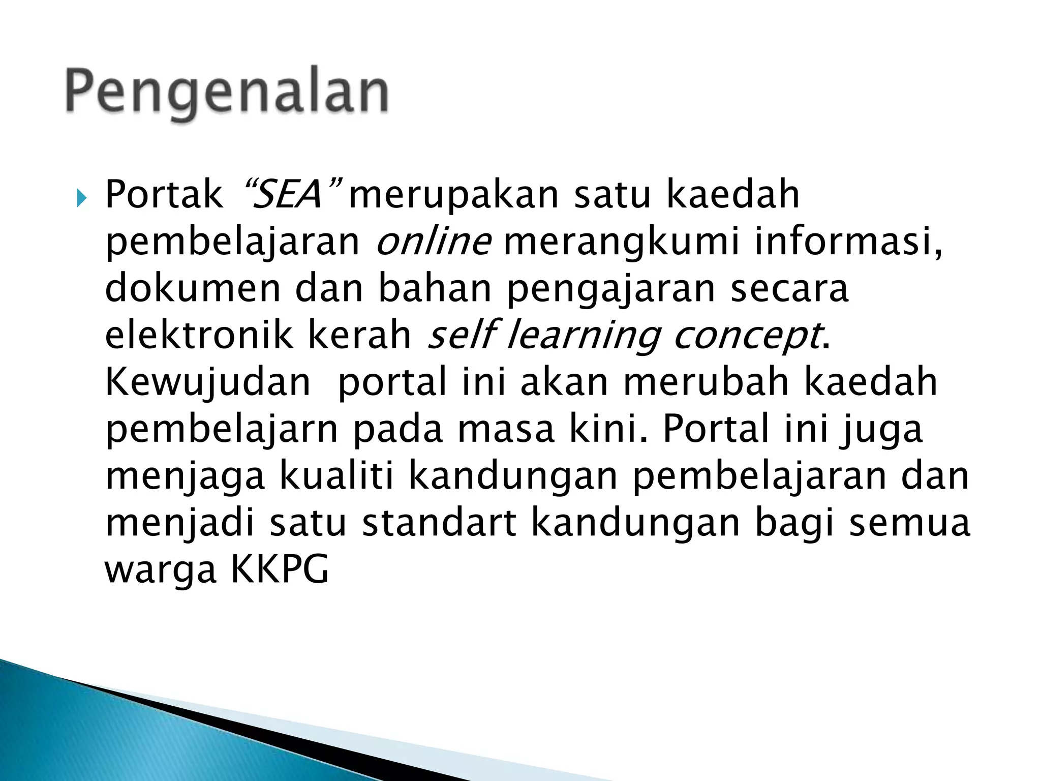Portal e learning SEA KKPG | PPTX