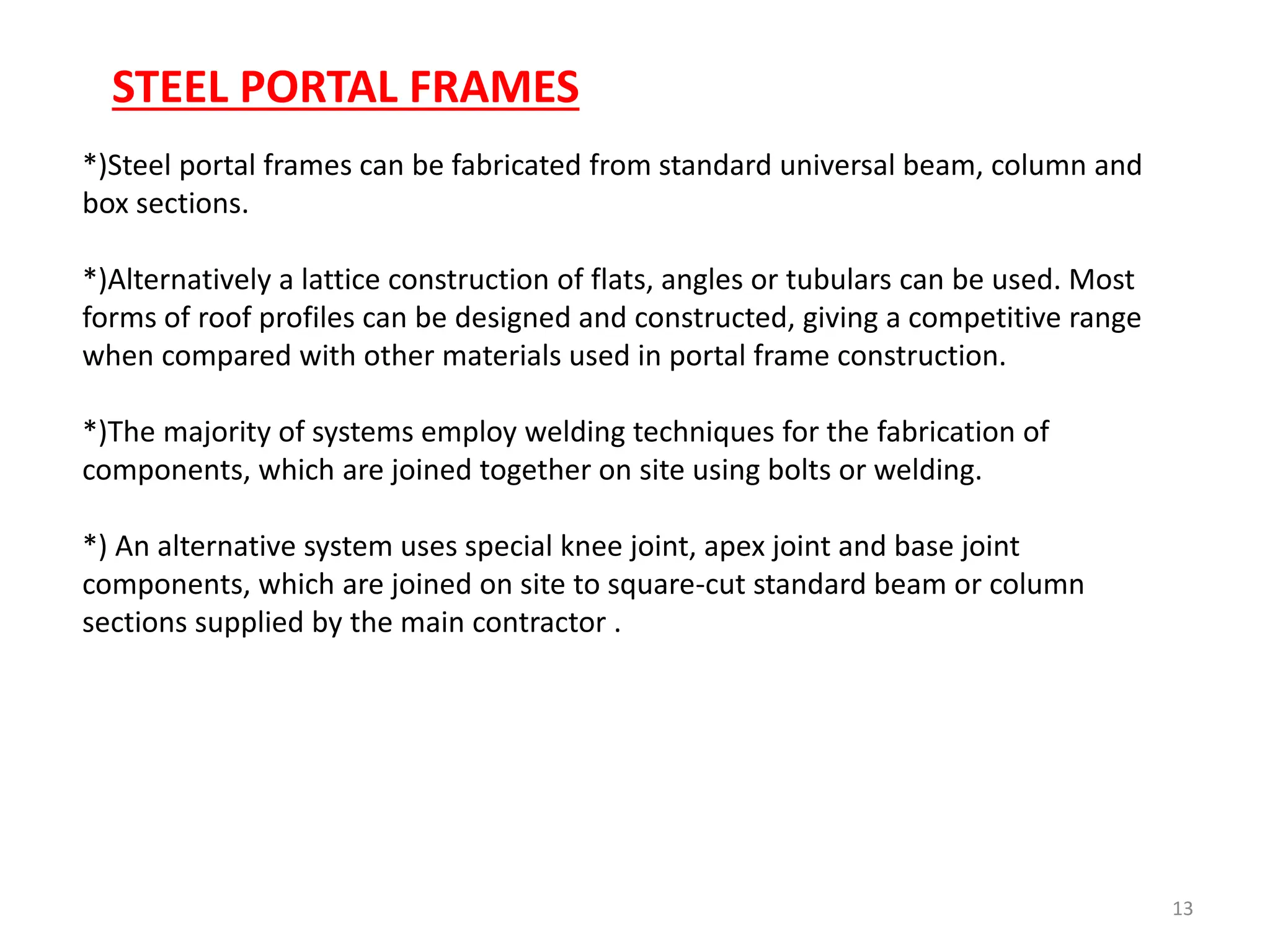 PORTAL FRAMES BUILDING CONSTRUCTION B.ARCH