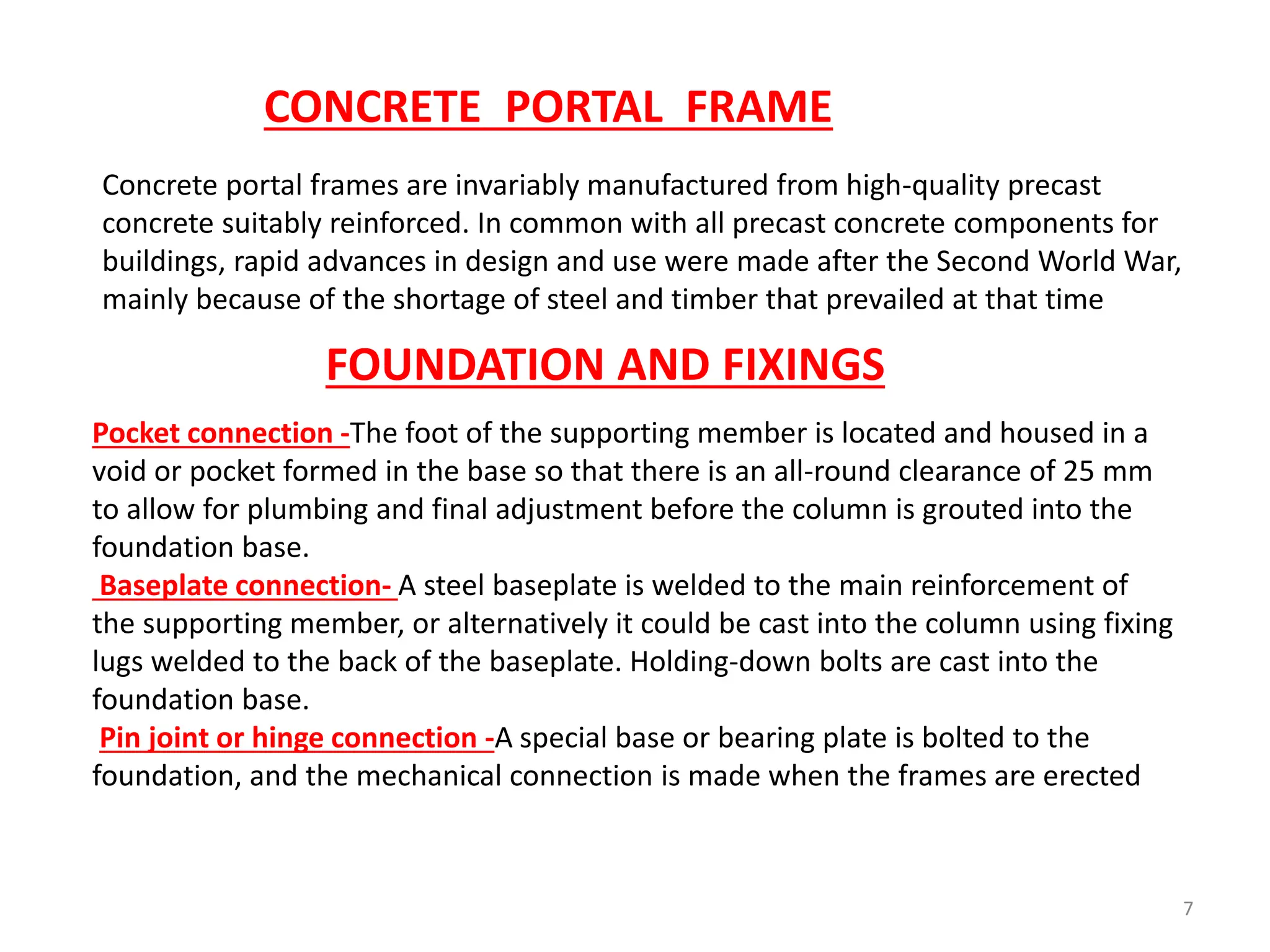PORTAL FRAMES BUILDING CONSTRUCTION B.ARCH