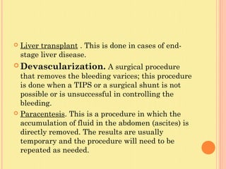 Portal hypertension, liver cirrhosis and liver transplant | PPT