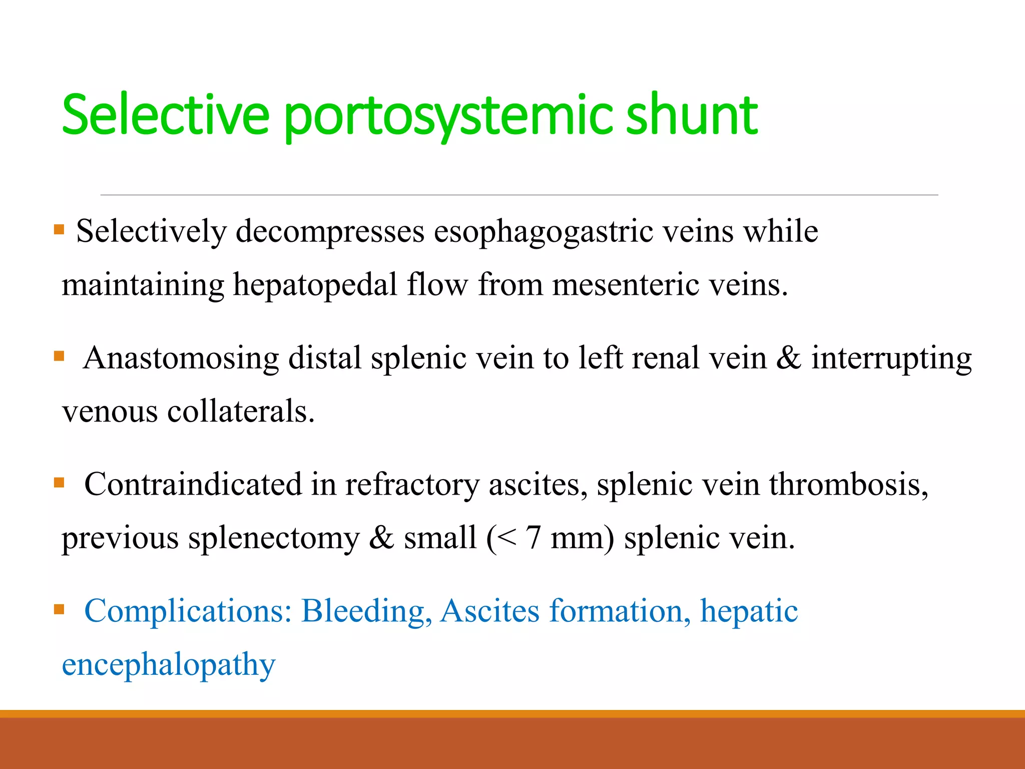PORTAL HTN spleno renal shunt.ppt