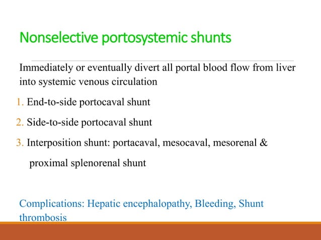 PORTAL HTN spleno renal shunt.ppt | Digestive Disorders | Diseases and ...