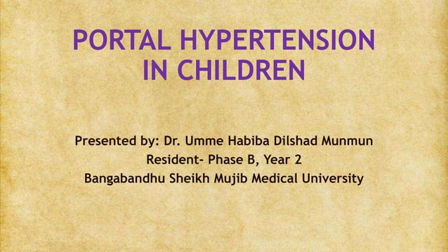 Portal Hypertension in Children | PPTX
