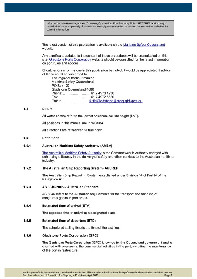 Port alma port_procedures_sect1 | PDF