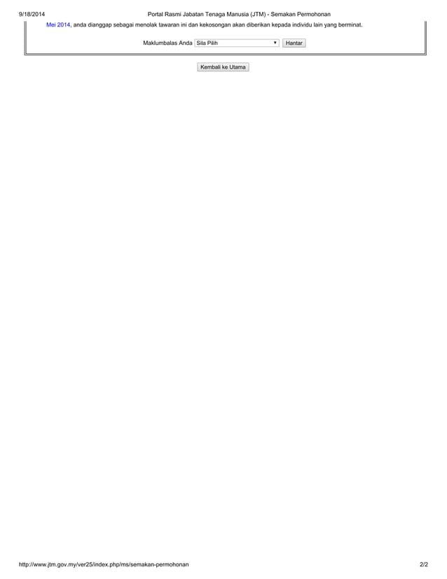 Portal rasmi jabatan tenaga manusia (jtm) semakan permohonan | PDF