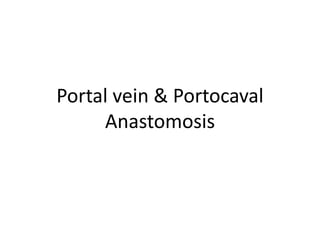Portal vein & portocaval anastomosis | PPTX