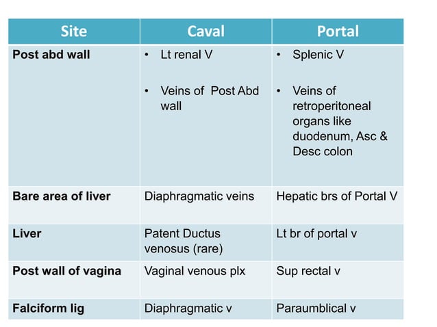 Hepatic Portal vein and portocaval anatomosis | PPTX | Digestive ...