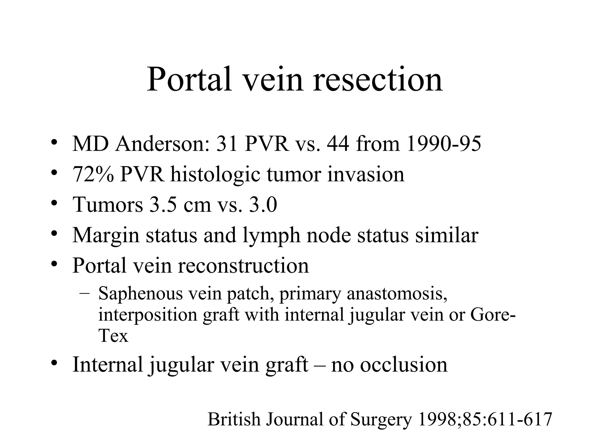 Portal vein resection in pancreatic ca | PPT