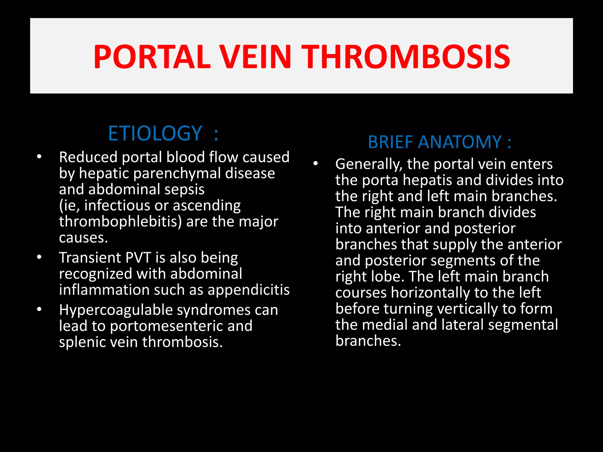 Portal vein thrombosis | PPTX