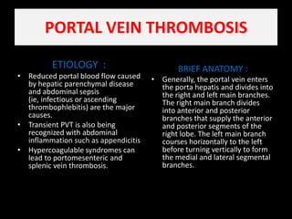 Portal vein thrombosis | PPTX