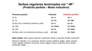 Pretérito Perfeito Portugués | PPTX