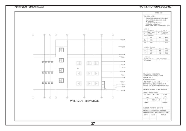 Architectural portfolio- Selective Drawings | PPT