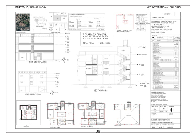 Architectural portfolio- Selective Drawings | PPT