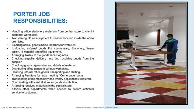 PORTER SERVICE IN COMMERCIAL/ OFFICE BUILDINGS | PPTX