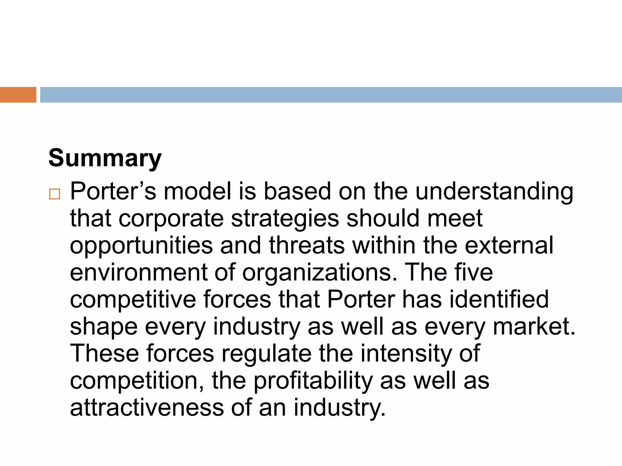 Porter’s 5 Forces Model- a brief overview | PPTX