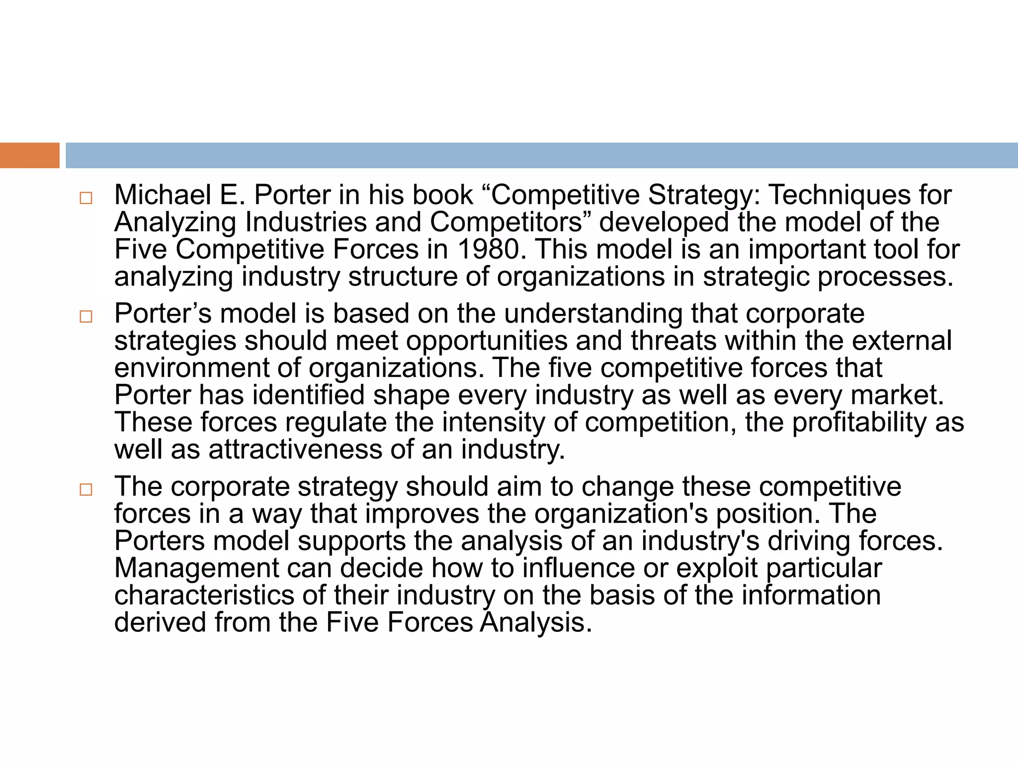 Porter’s 5 Forces Model- a brief overview | PPTX