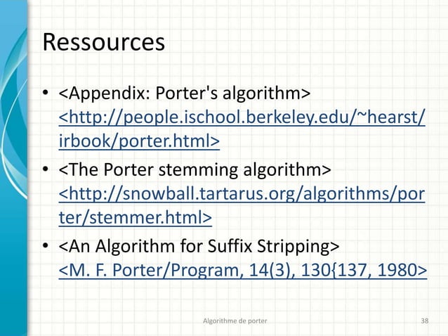 Porter stemming algorithm | PPTX