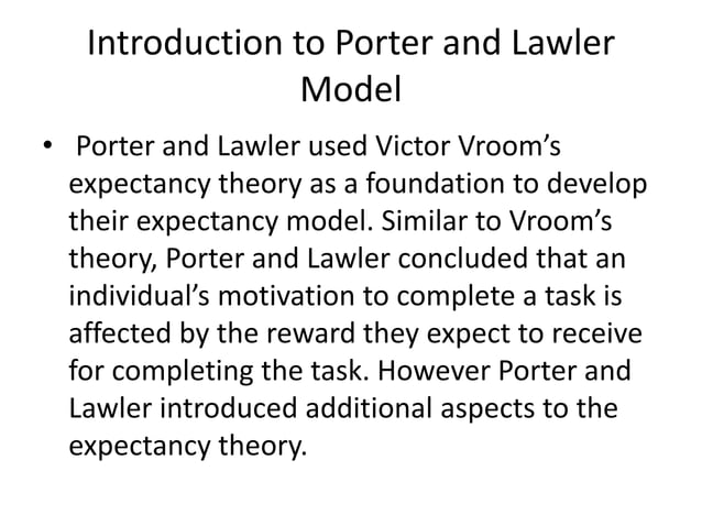 Porter and lawler model | PPTX