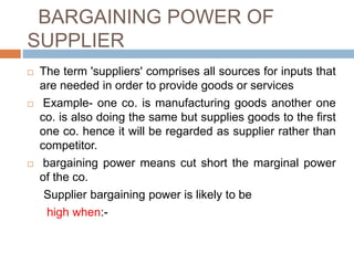 Porter five forces of strategic analysis | PPTX