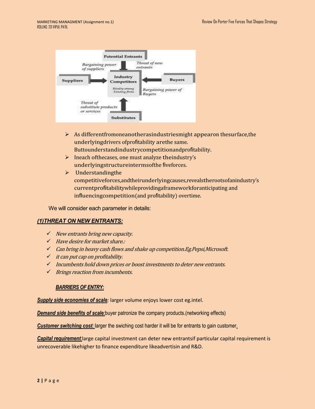 Porter Five Forces Review Assignment | DOCX