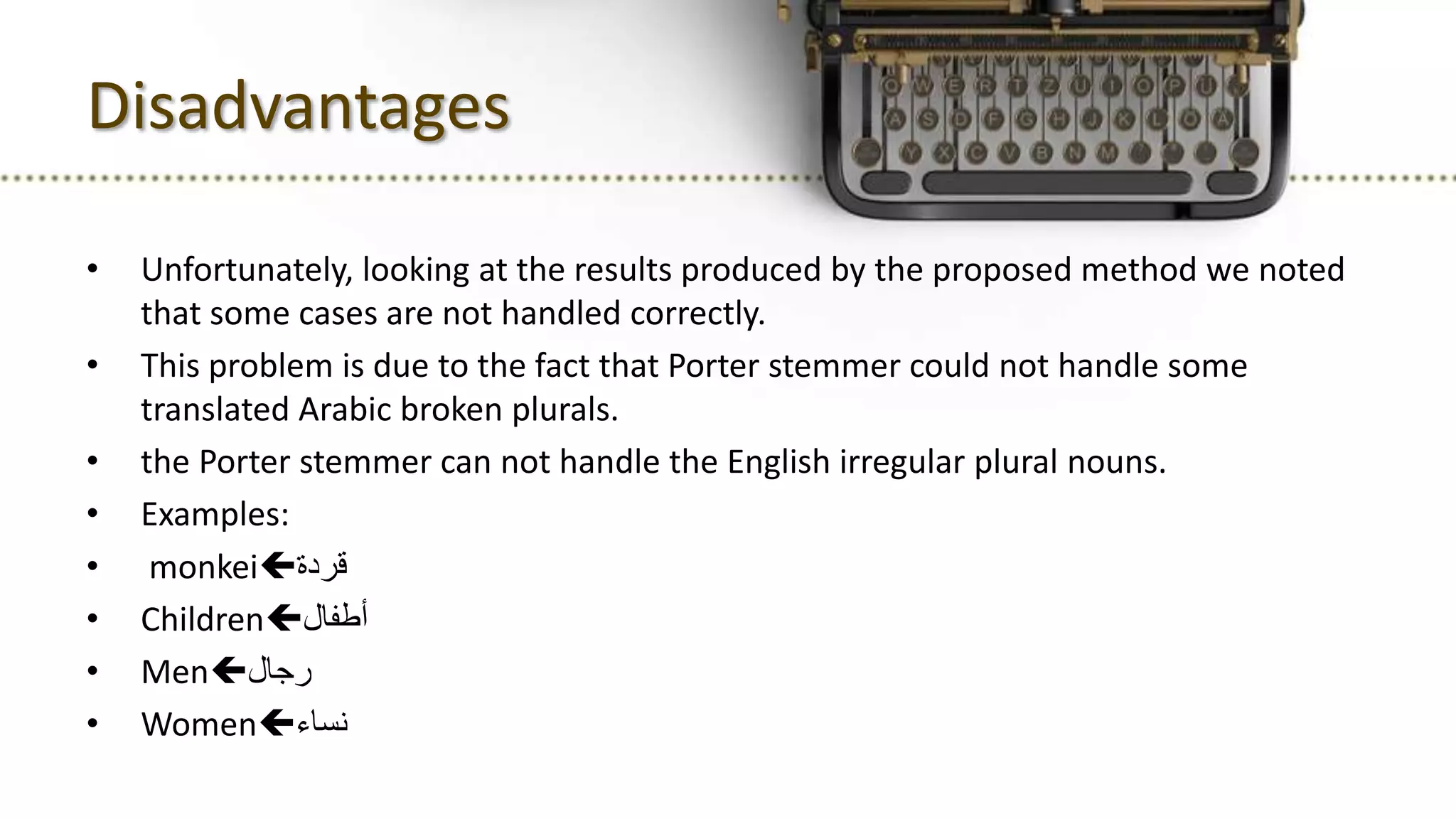 Porter for Arabic Language | PPTX