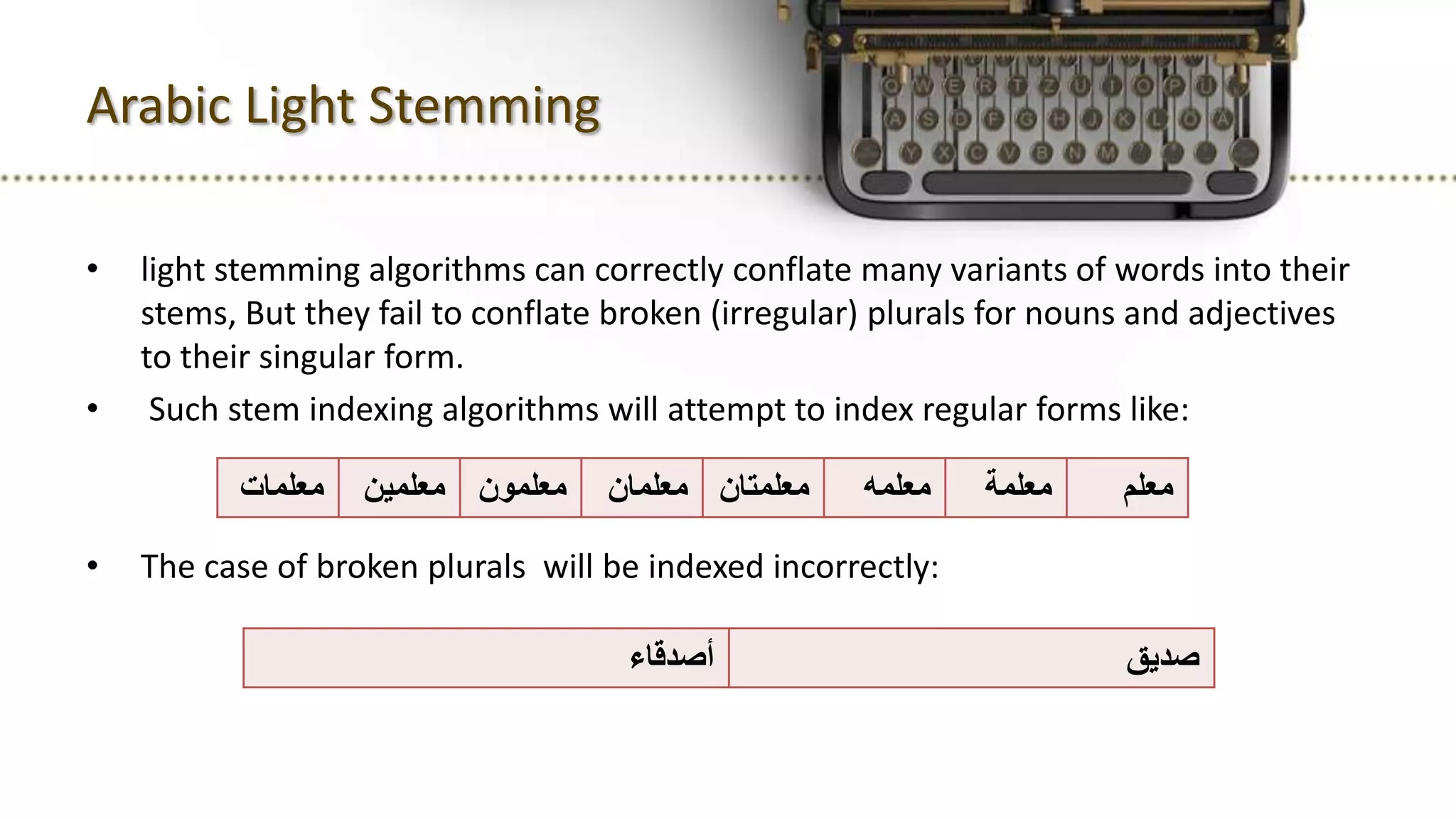 Porter for Arabic Language | PPTX