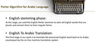 Porter for Arabic Language | PPTX