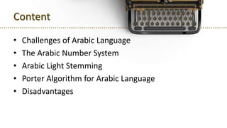 Porter for Arabic Language | PPTX