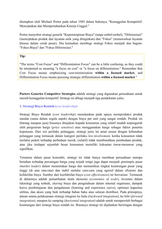 Porter Generic Strategies - Riki ardoni | PDF