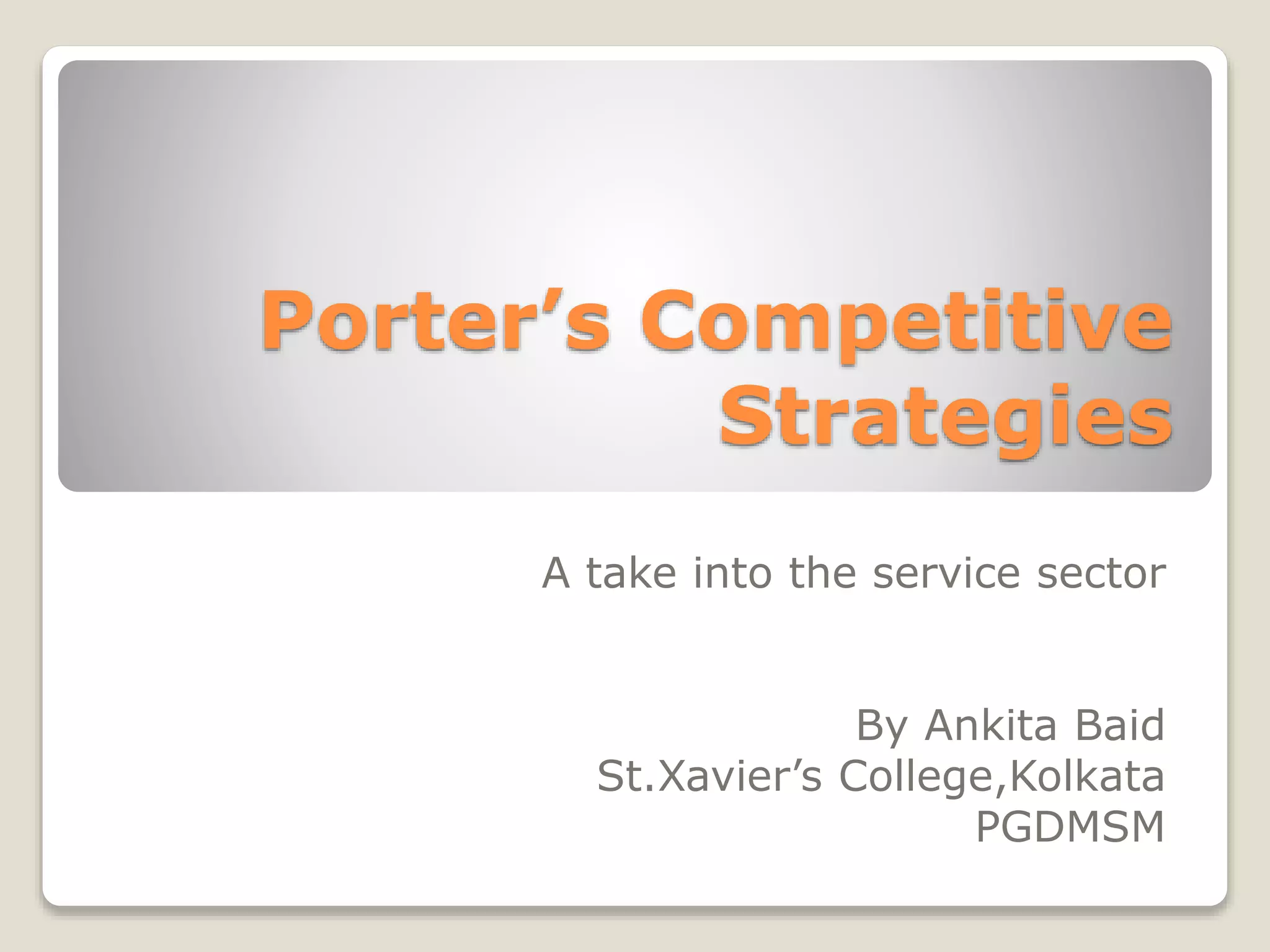 Porter's competitive strategies | PPTX