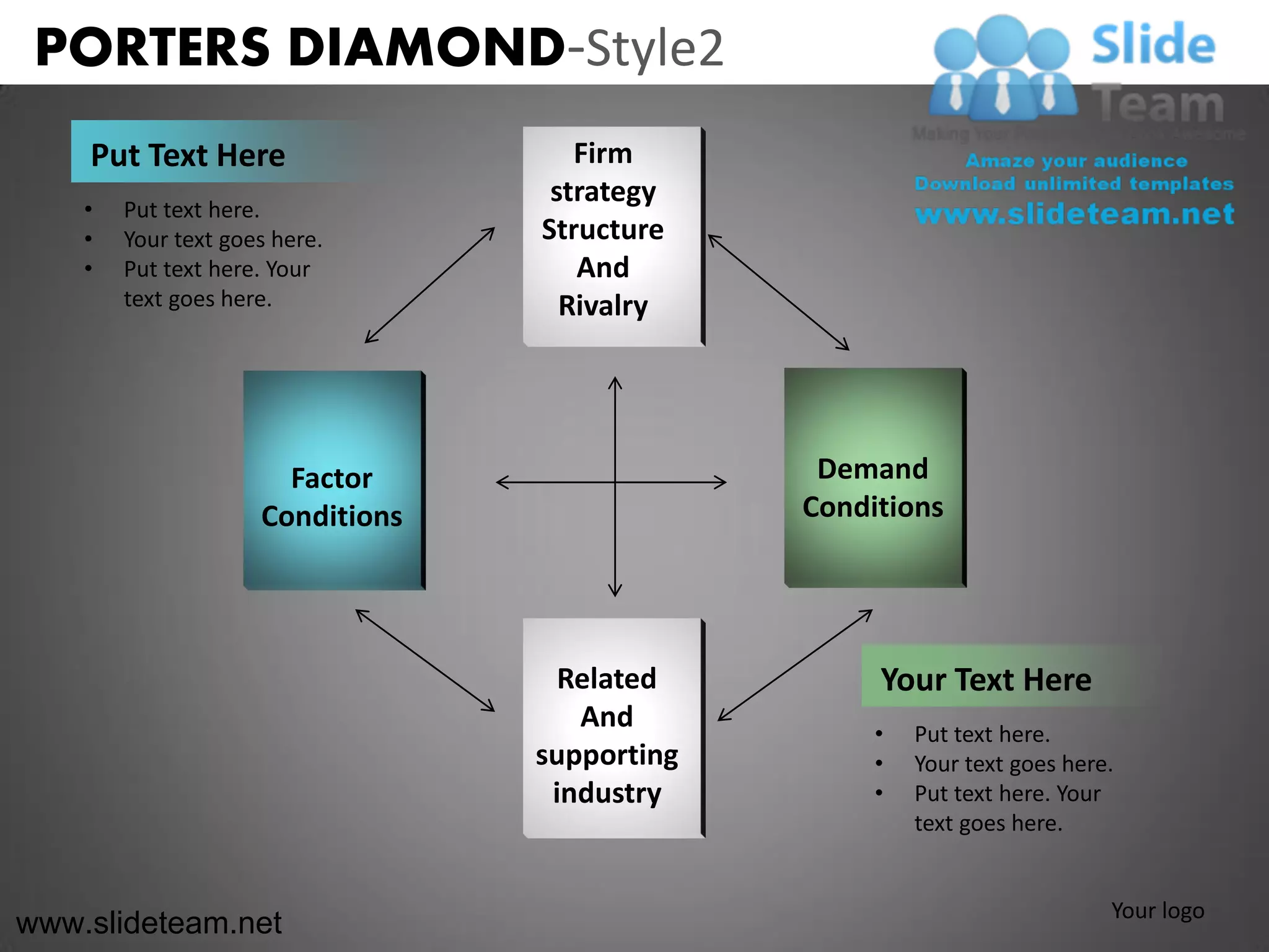 Porters diamond design 2 powerpoint ppt slides. | PPT