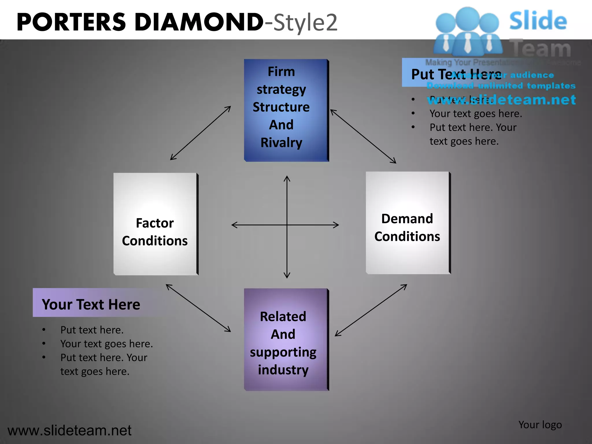 Porters diamond design 2 powerpoint ppt slides. | PPT