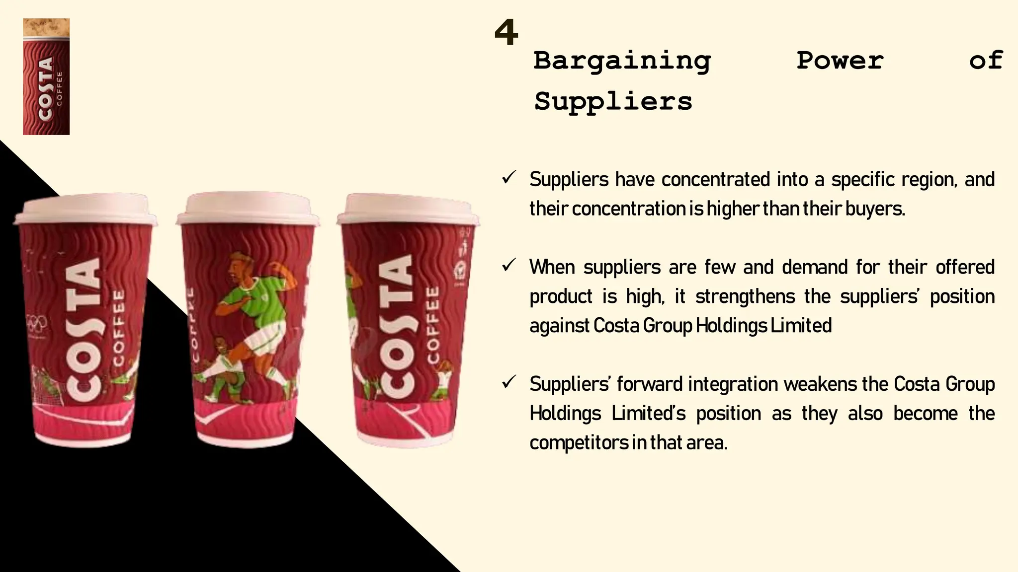 Porter's Five Forces Analysis: Starbucks vs. Costa Coffee | PPTX