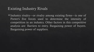 Porter’s Five Forces Model Module Presentation | PPTX