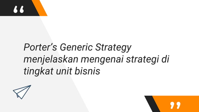 Porters generic strategies | PPT