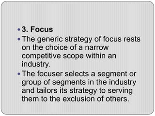 Porters three generic strtegies | PPTX | Business Accounting & Finance ...