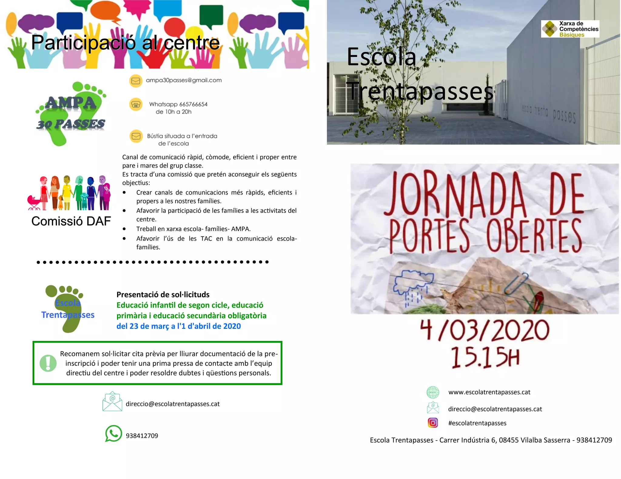 Díptic informatiu Escola Trentapasses 2020 | PDF