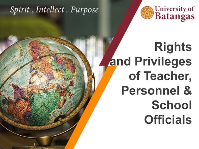 Right and Privileges of Parent, Teachers, Personnel and School ...