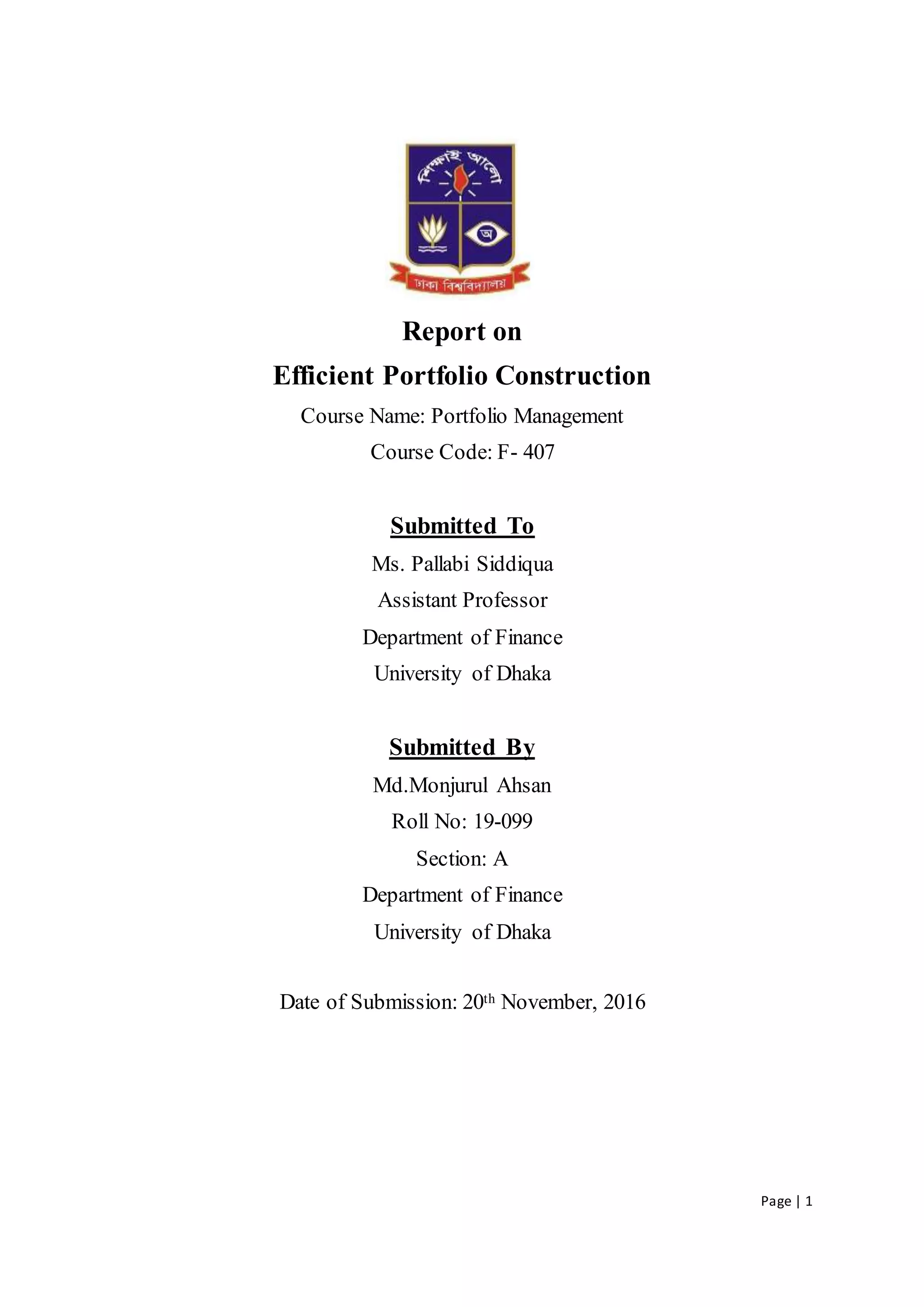 Portfoilo constructuion | PDF