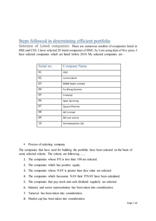 Portfoilo constructuion | PDF