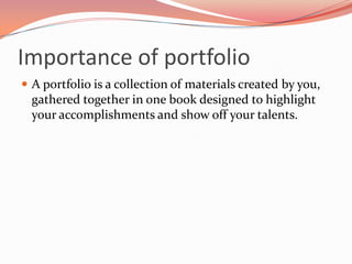 Class 10 Portfolio | PPTX