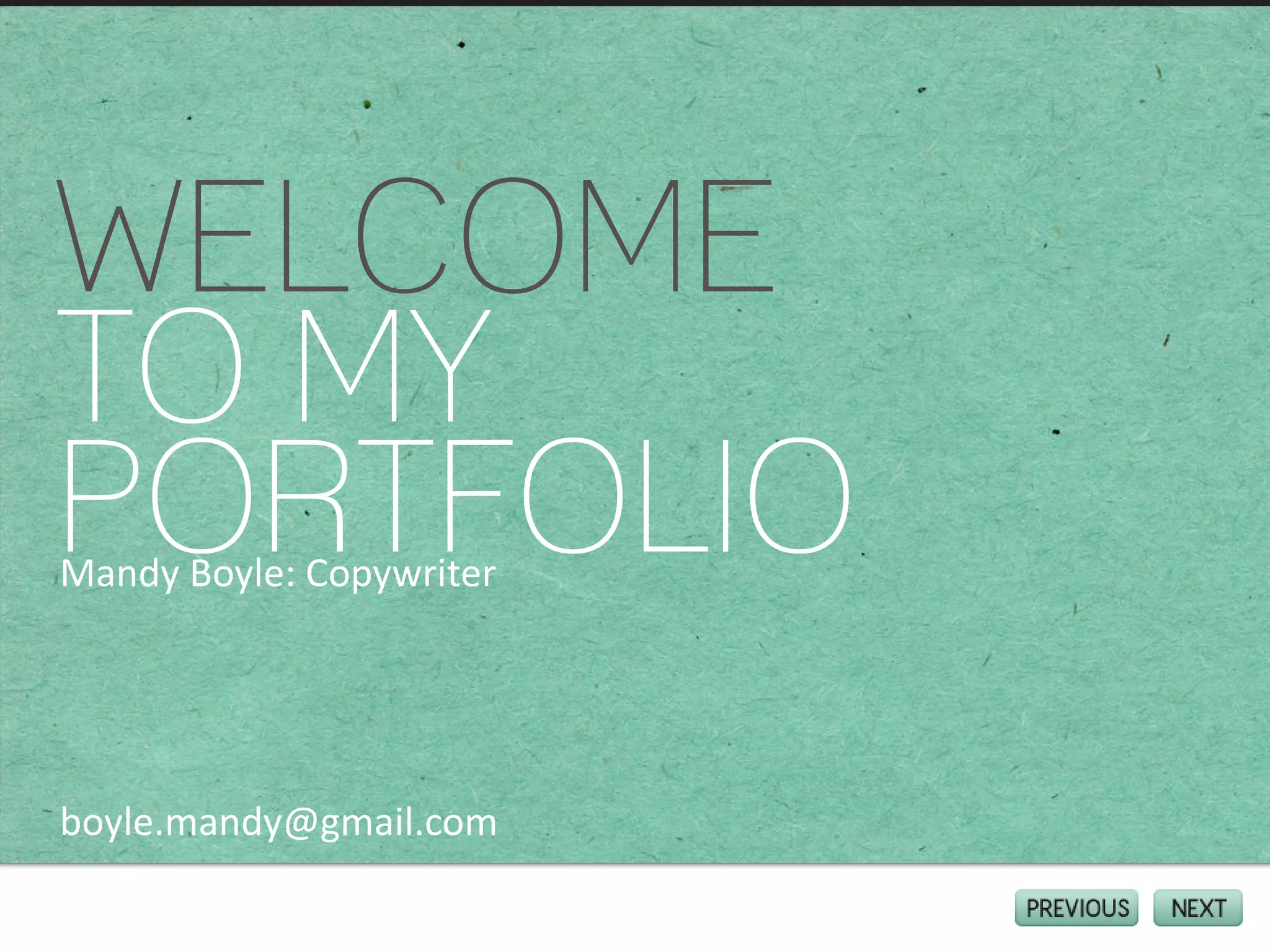 Mandy Boyle: Copywriter Portfolio | PPT