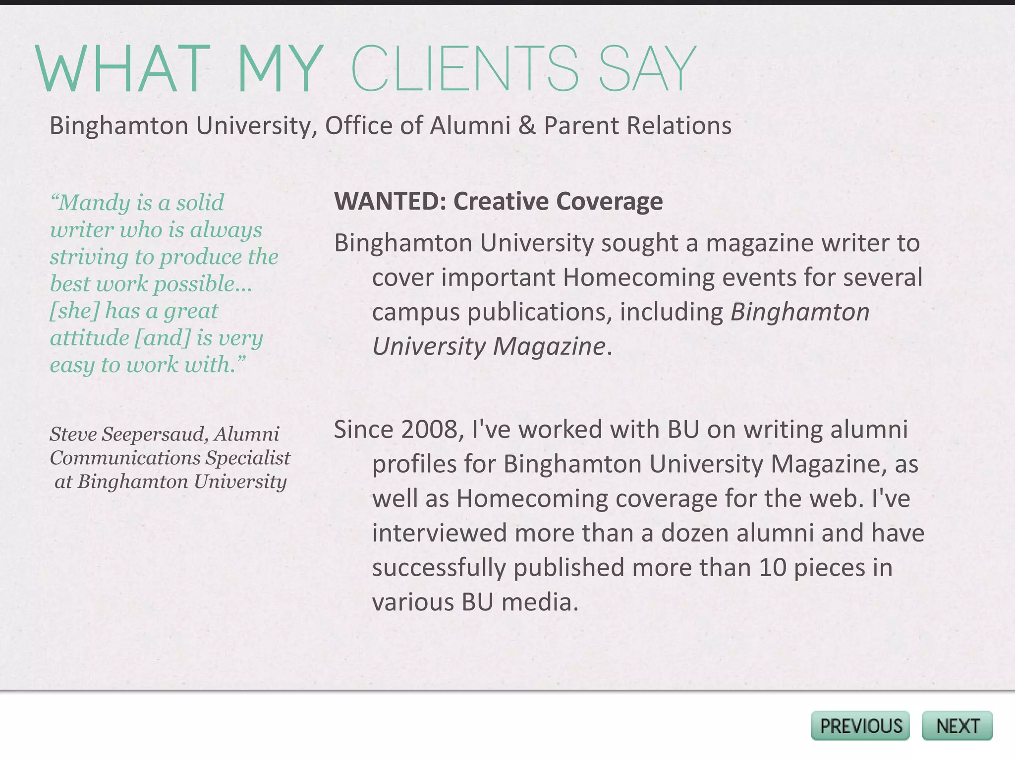 Mandy Boyle: Copywriter Portfolio | PPT