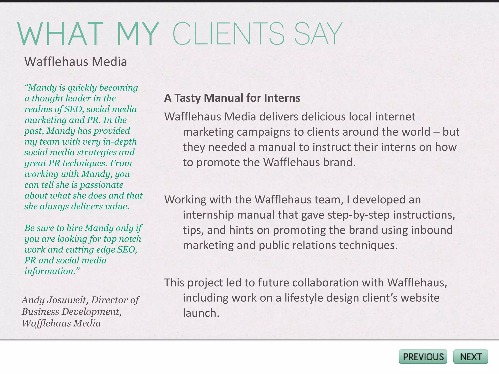 Mandy Boyle: Copywriter Portfolio | PPT