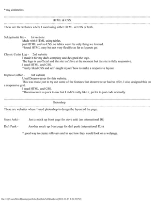 My Portfolio (pdf) | PDF | Web Design and HTML | Internet