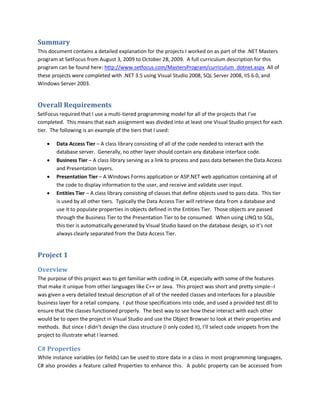 .NET Portfolio | PDF