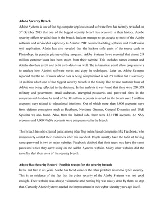 Adobe Security Breach | PDF